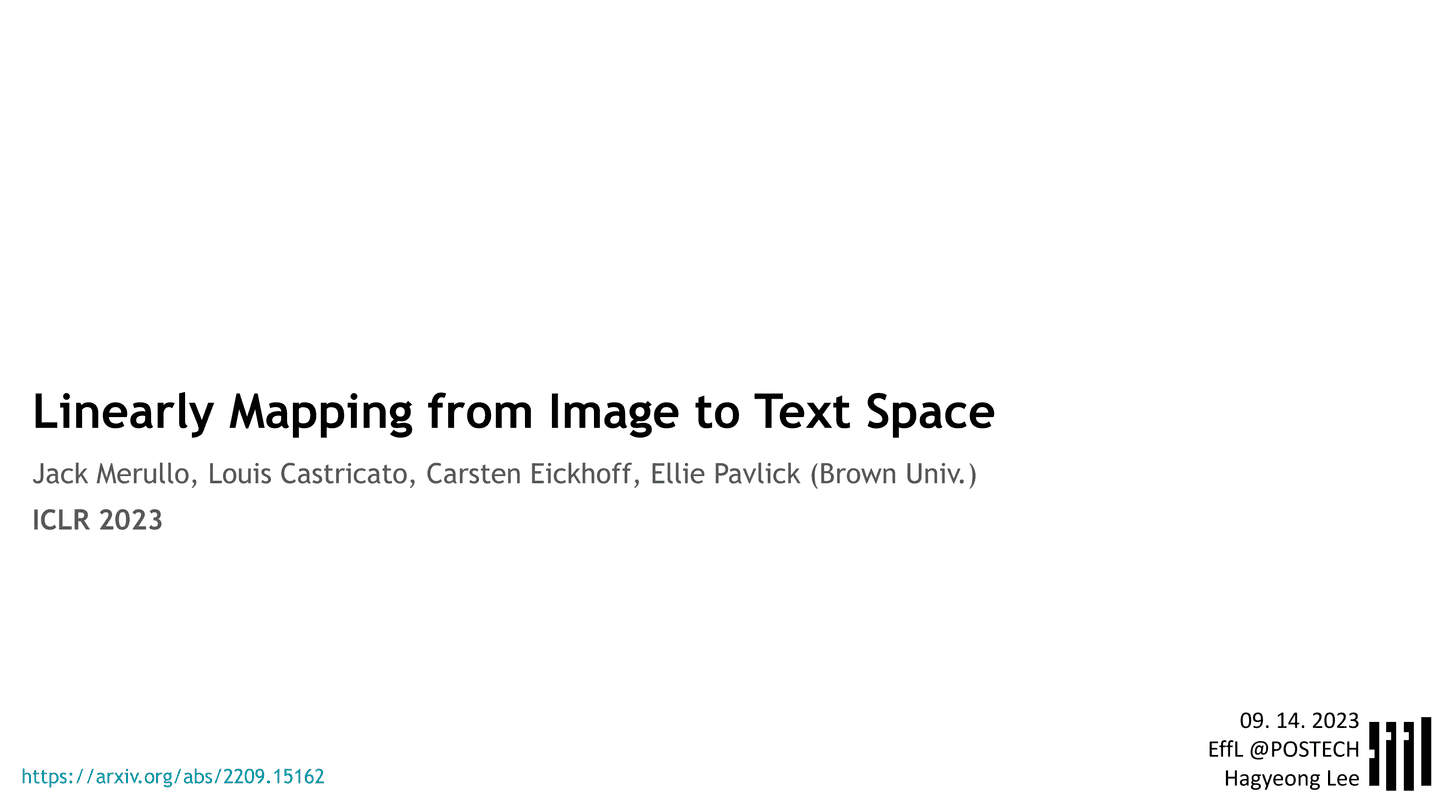 Linearly Mapping from Image to Text Space